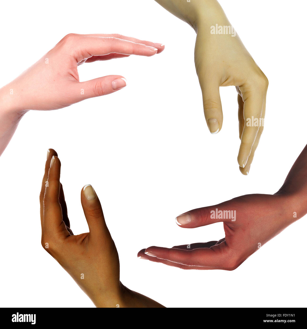 picture of human hands of persons of different races Stock Photo - Alamy