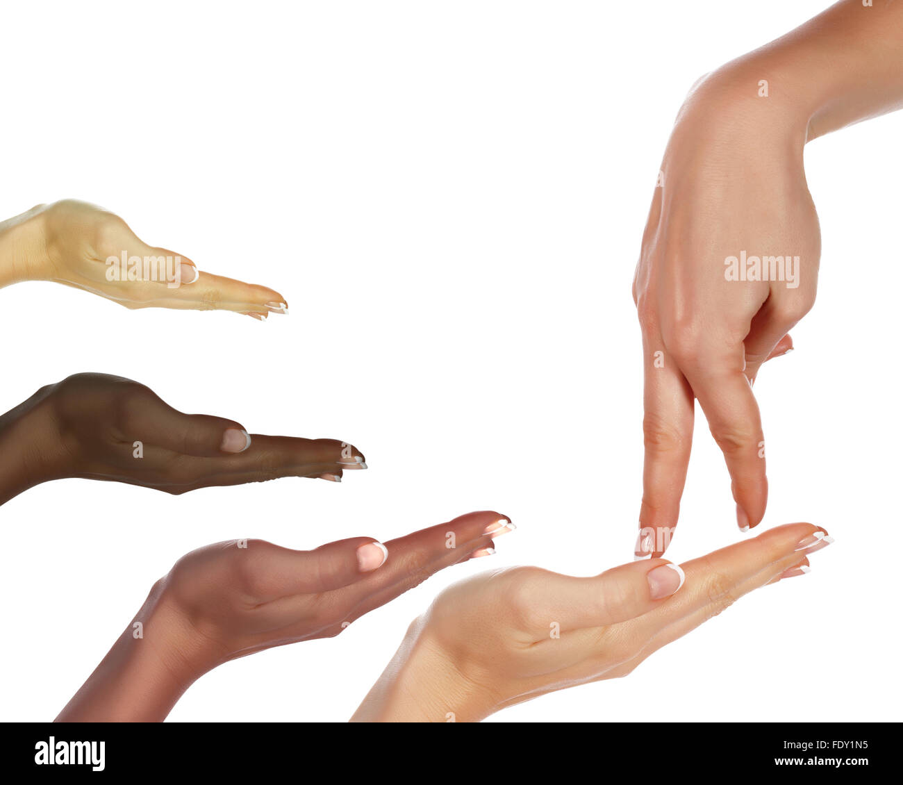 Different races hands hi-res stock photography and images - Alamy