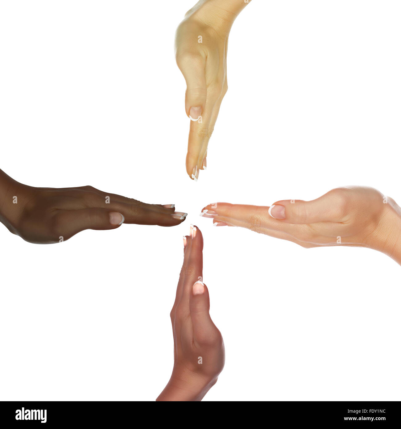 Different races hands hi-res stock photography and images - Alamy