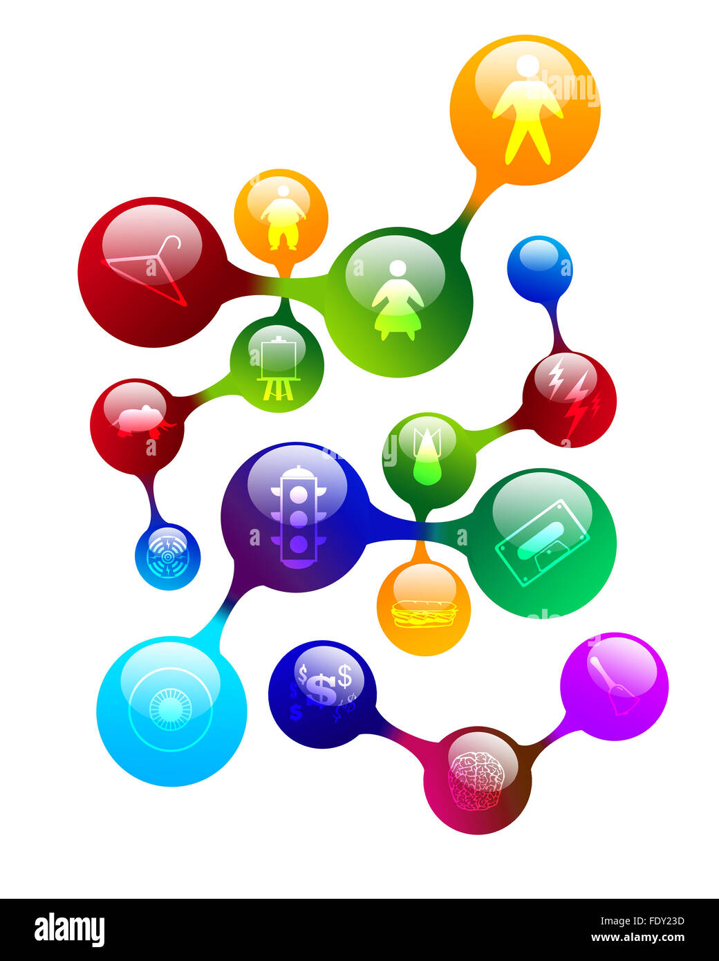 Color sctructure as a symbol of social interconnected network Stock ...