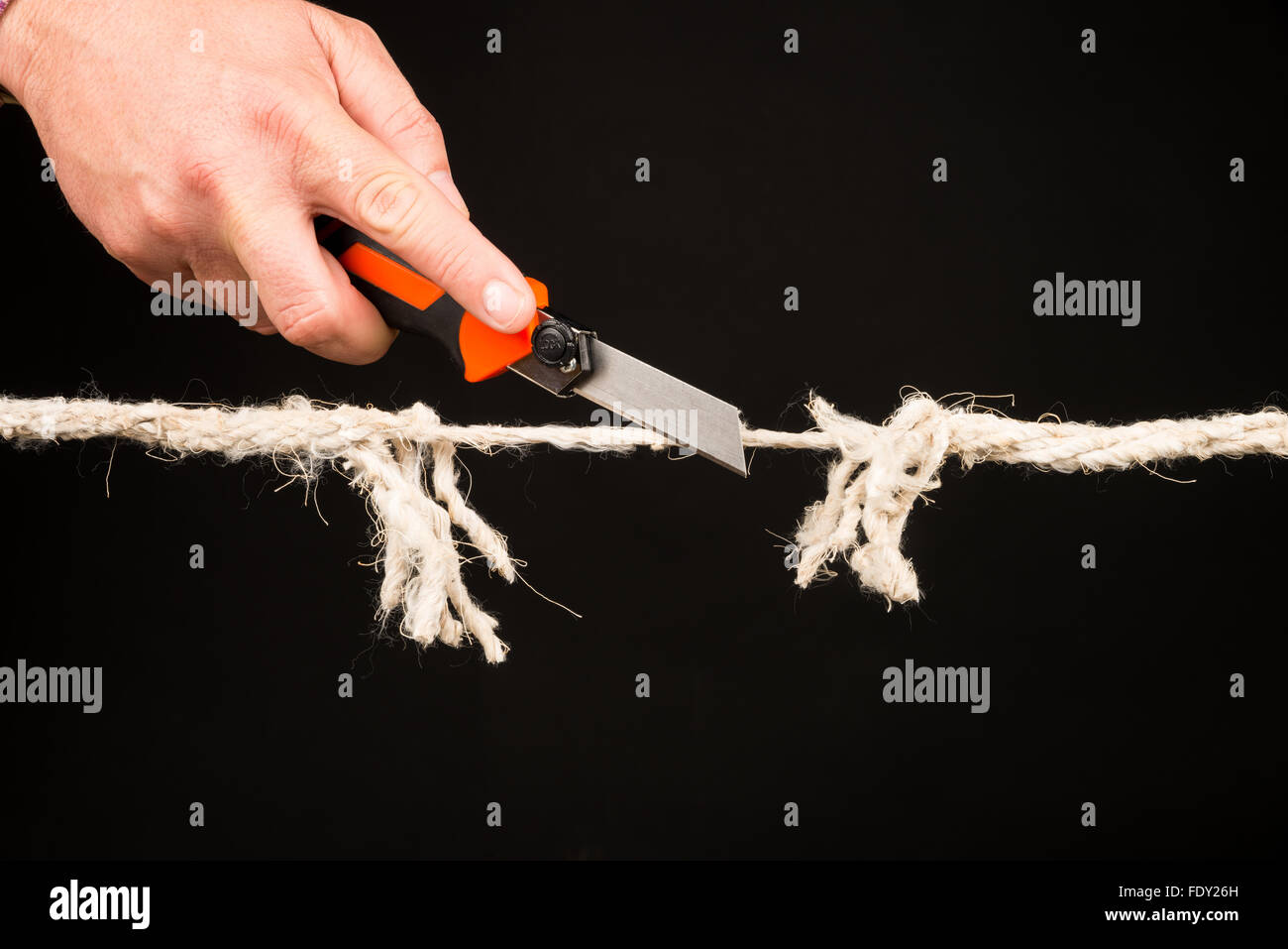 Rope about to break, a stress concept Stock Photo - Alamy