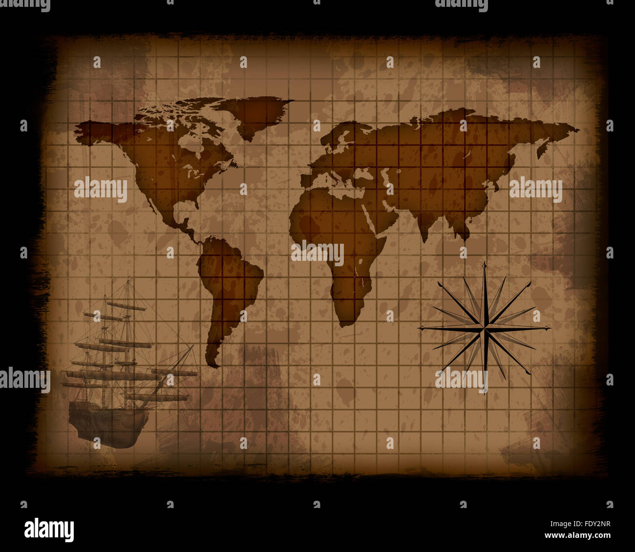 Image of an old paper world map Stock Photo - Alamy