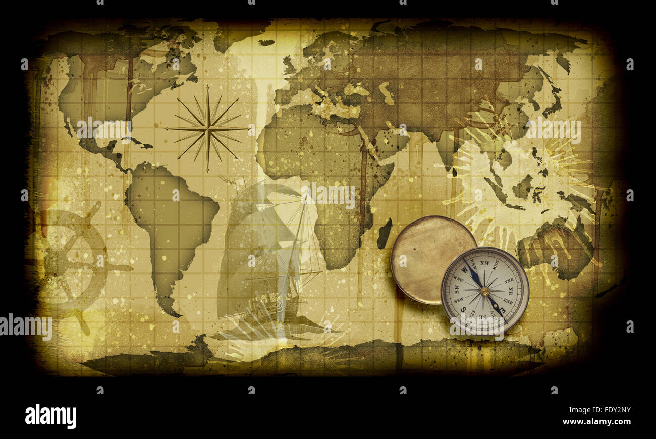 Image of an old paper world map Stock Photo - Alamy
