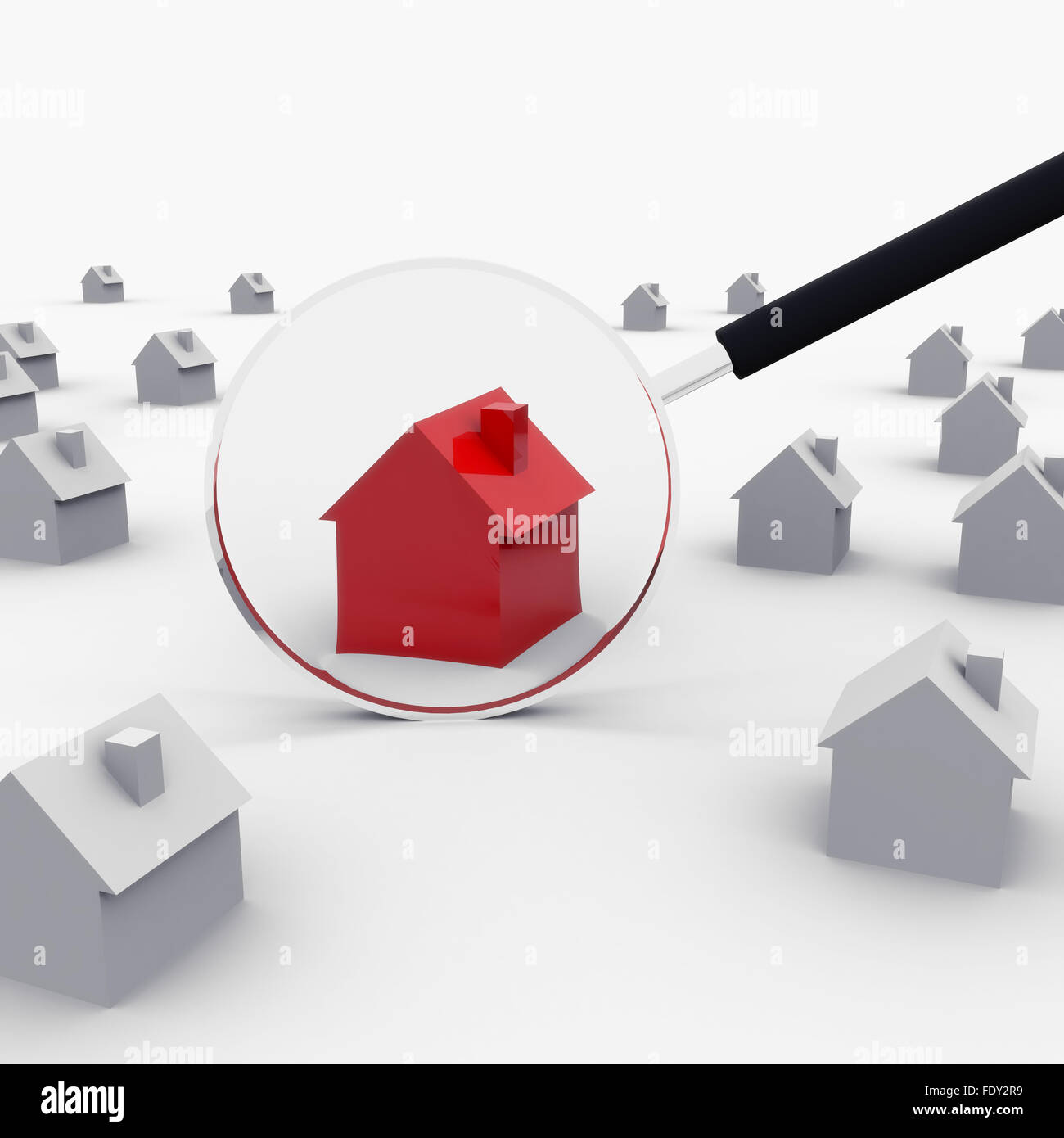 House under magnifying glass hi-res stock photography and images - Alamy