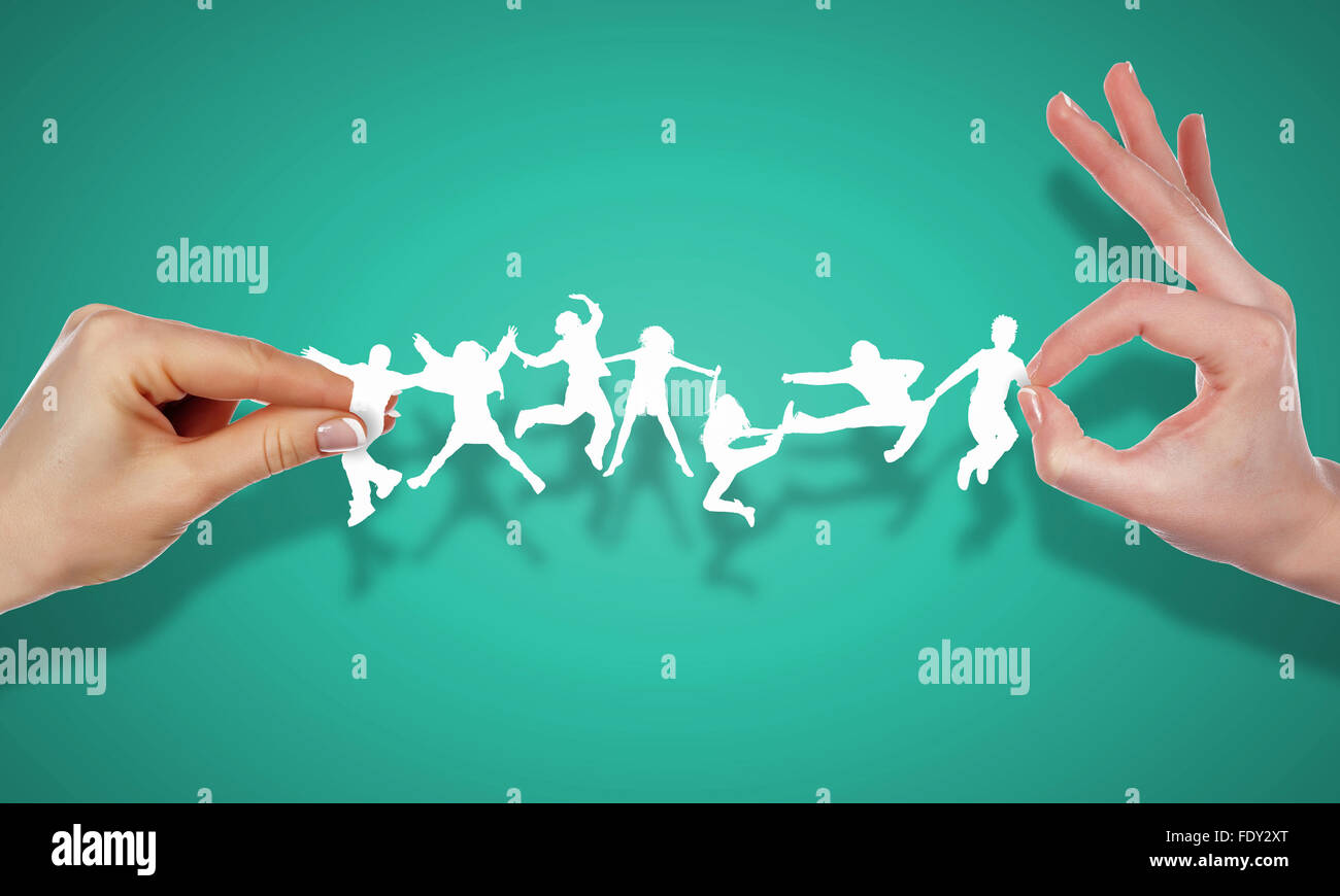 Human figures and symbols of social communication Stock Photo - Alamy