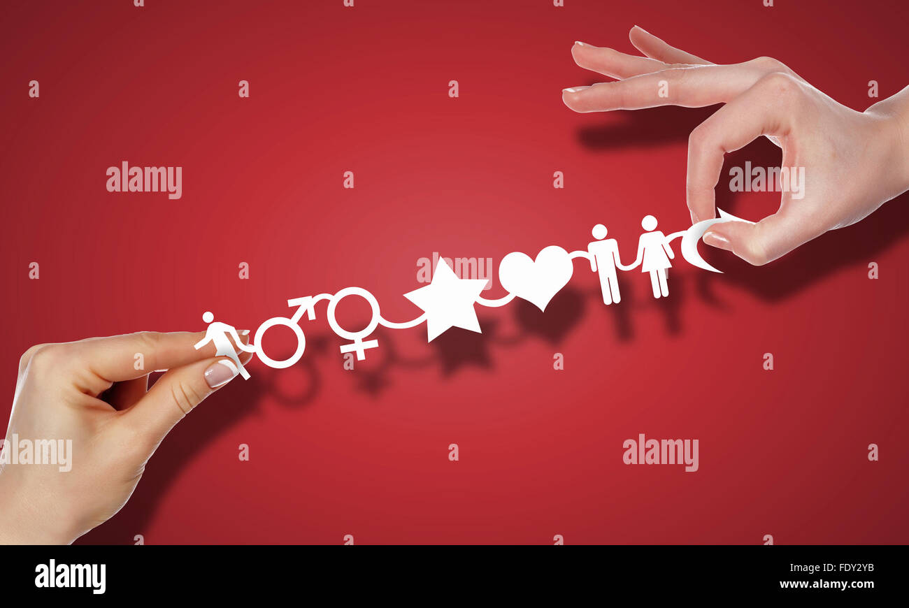 Human figures and symbols of social communication Stock Photo - Alamy