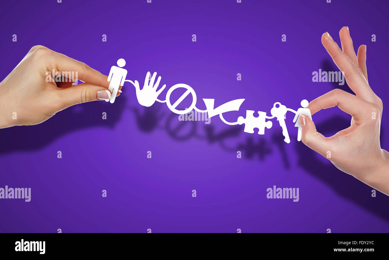 Human figures and symbols of social communication Stock Photo - Alamy