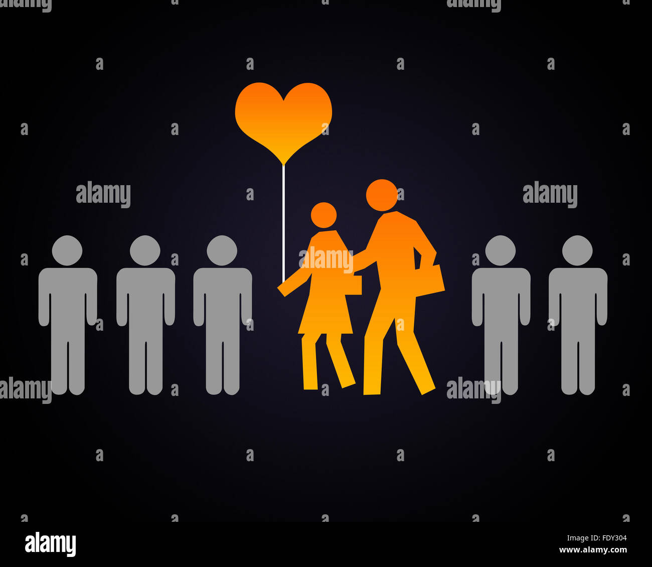 Human figures and symbols of social communication Stock Photo - Alamy