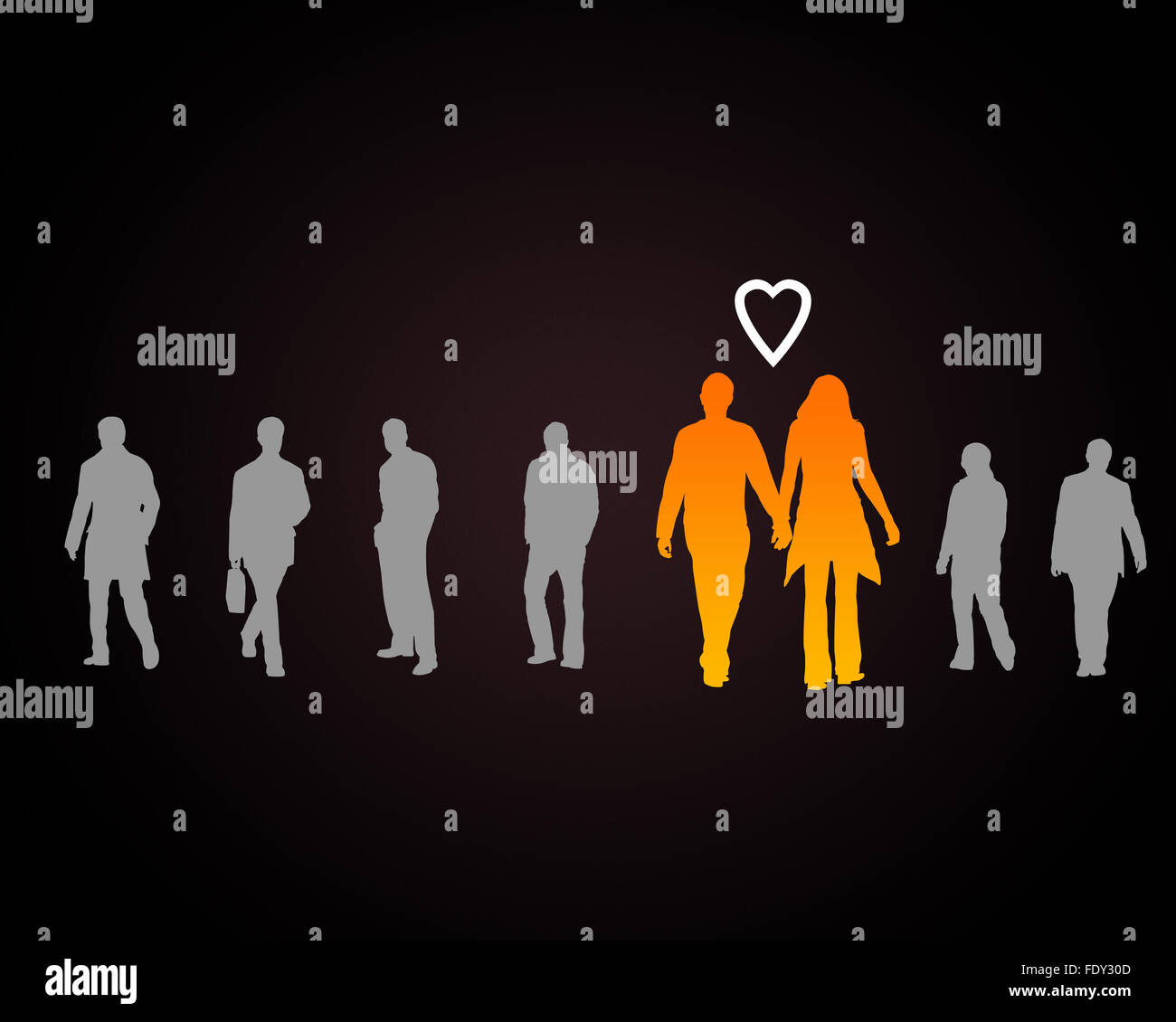 Human figures and symbols of social communication Stock Photo - Alamy