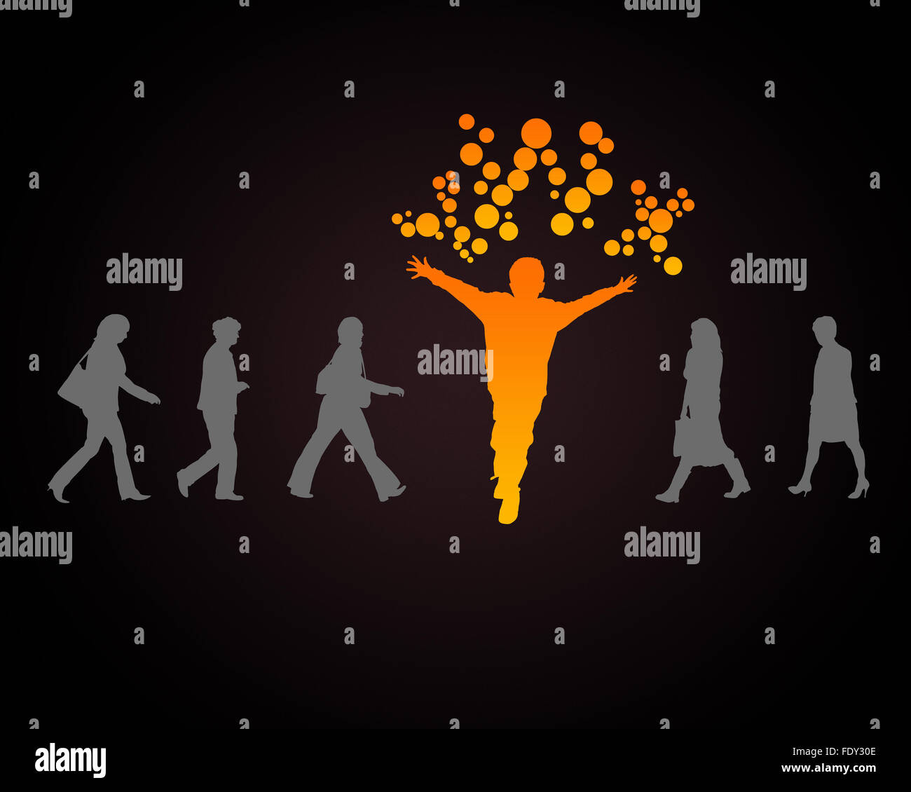 Human figures and symbols of social communication Stock Photo - Alamy