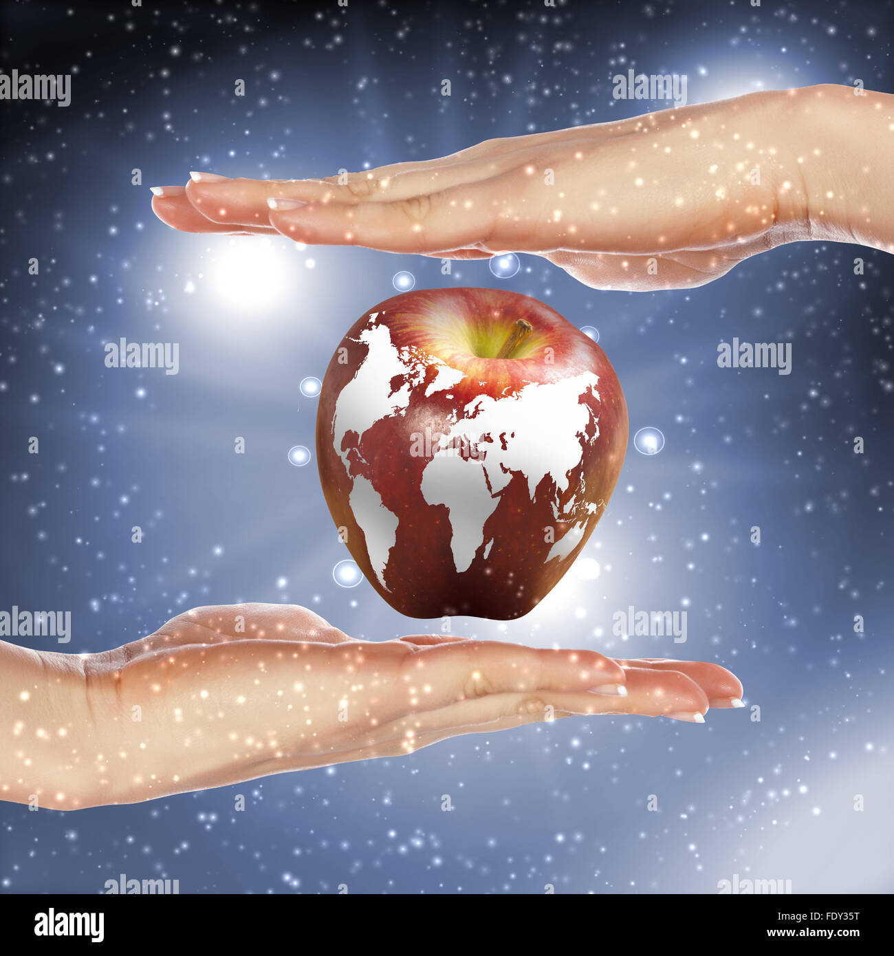 our planet earth with communication links around Stock Photo - Alamy