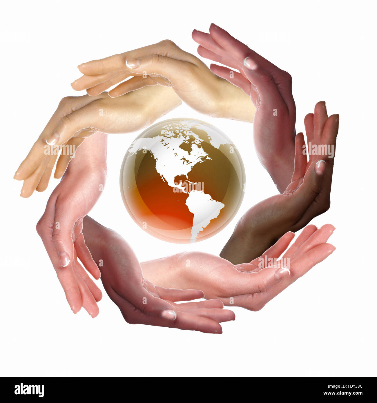 Multiracial hands in a circle hi-res stock photography and images - Alamy
