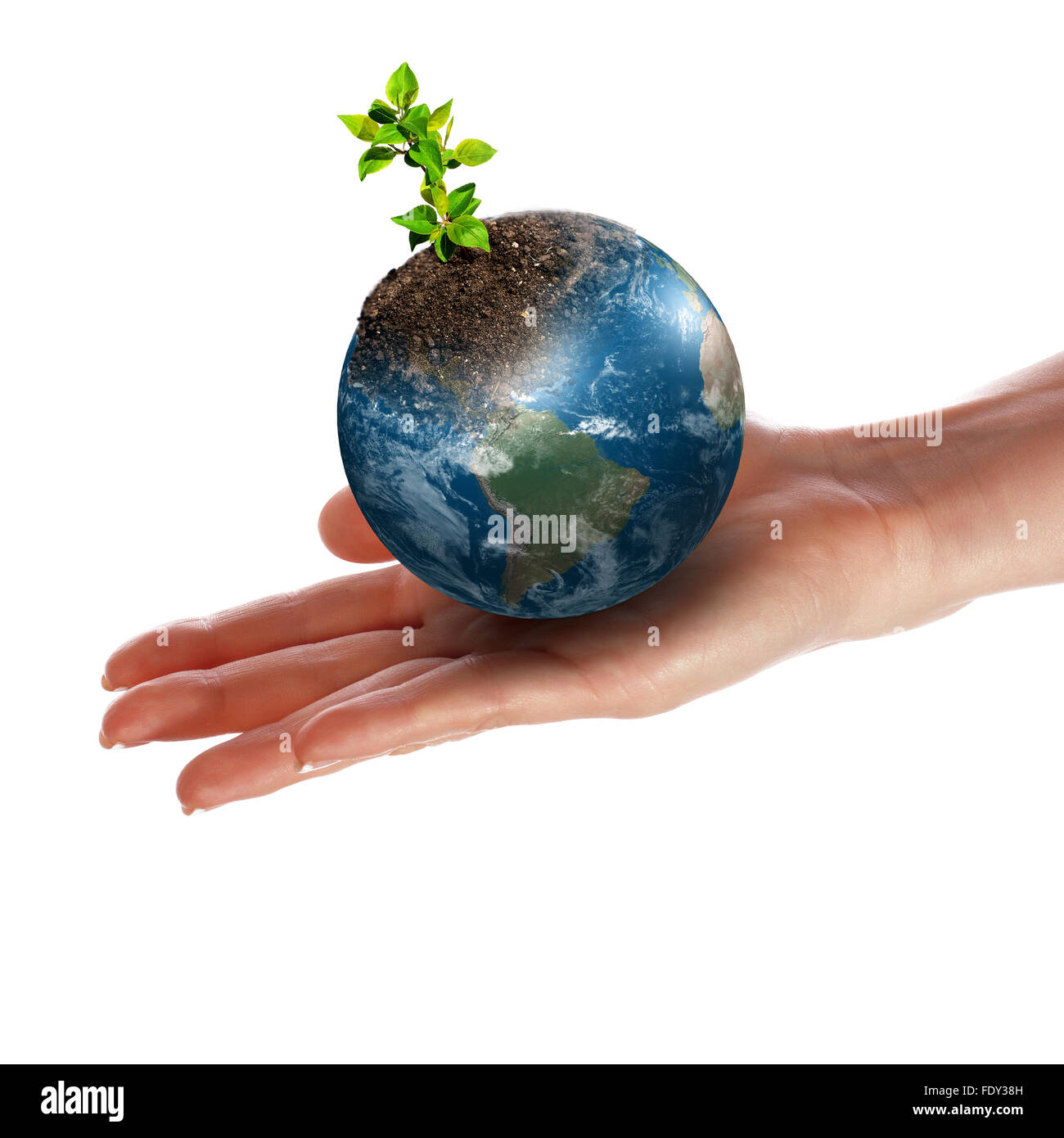 Hands and Earth. Symbol of environmental protection Stock Photo - Alamy