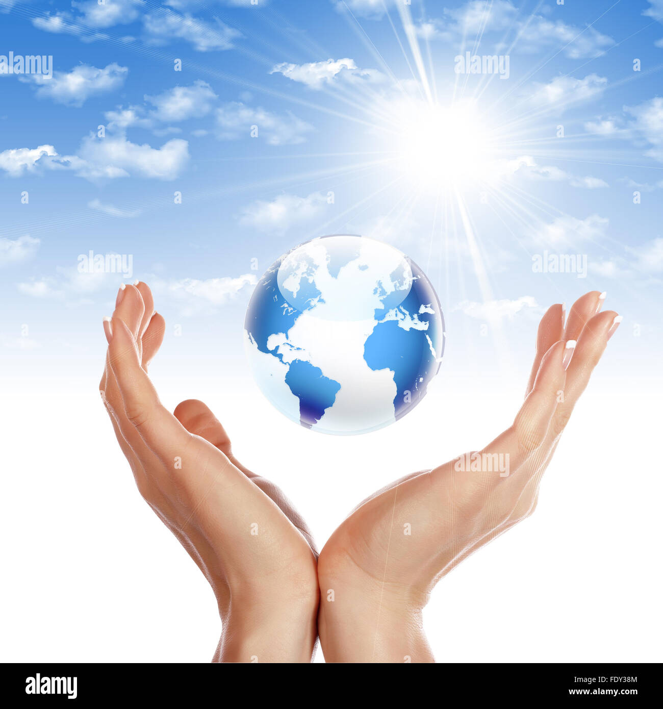 Hands and Earth. Symbol of environmental protection Stock Photo - Alamy