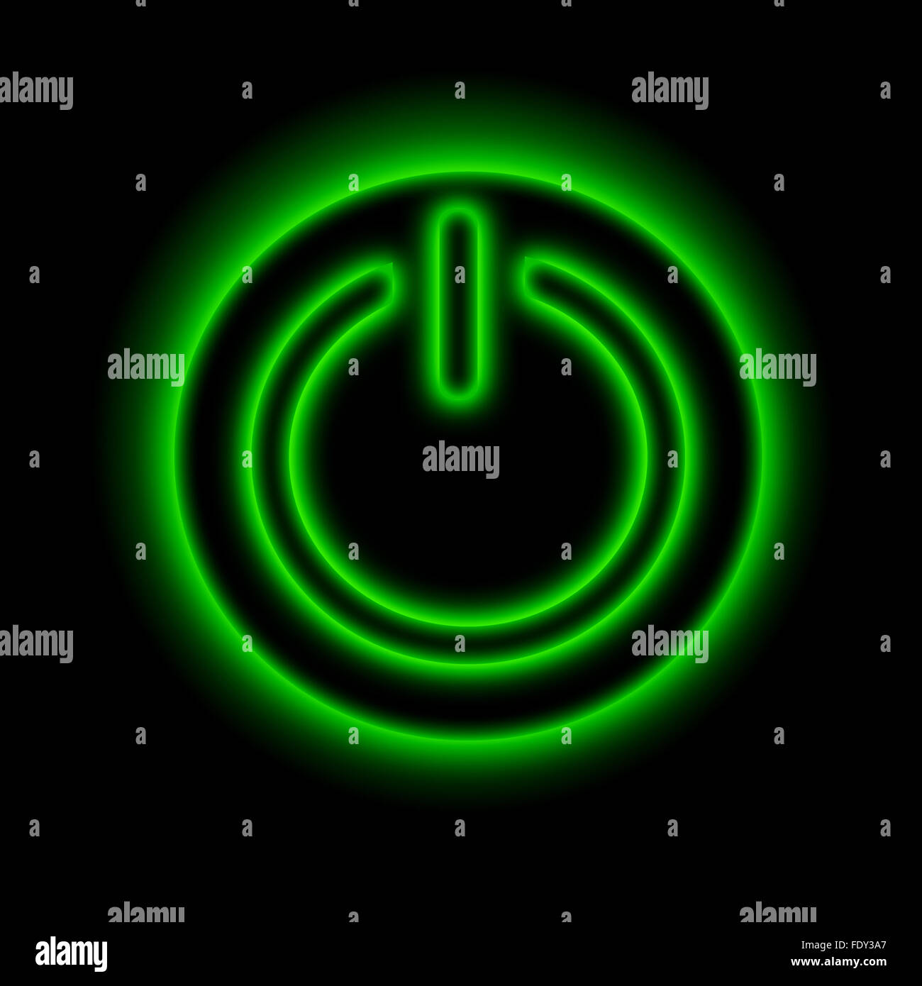 picture of power button against black background Stock Photo - Alamy