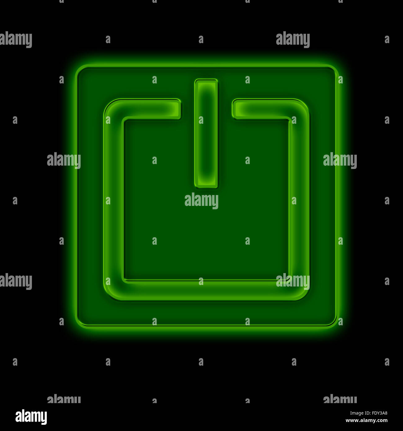 picture of power button against black background Stock Photo - Alamy