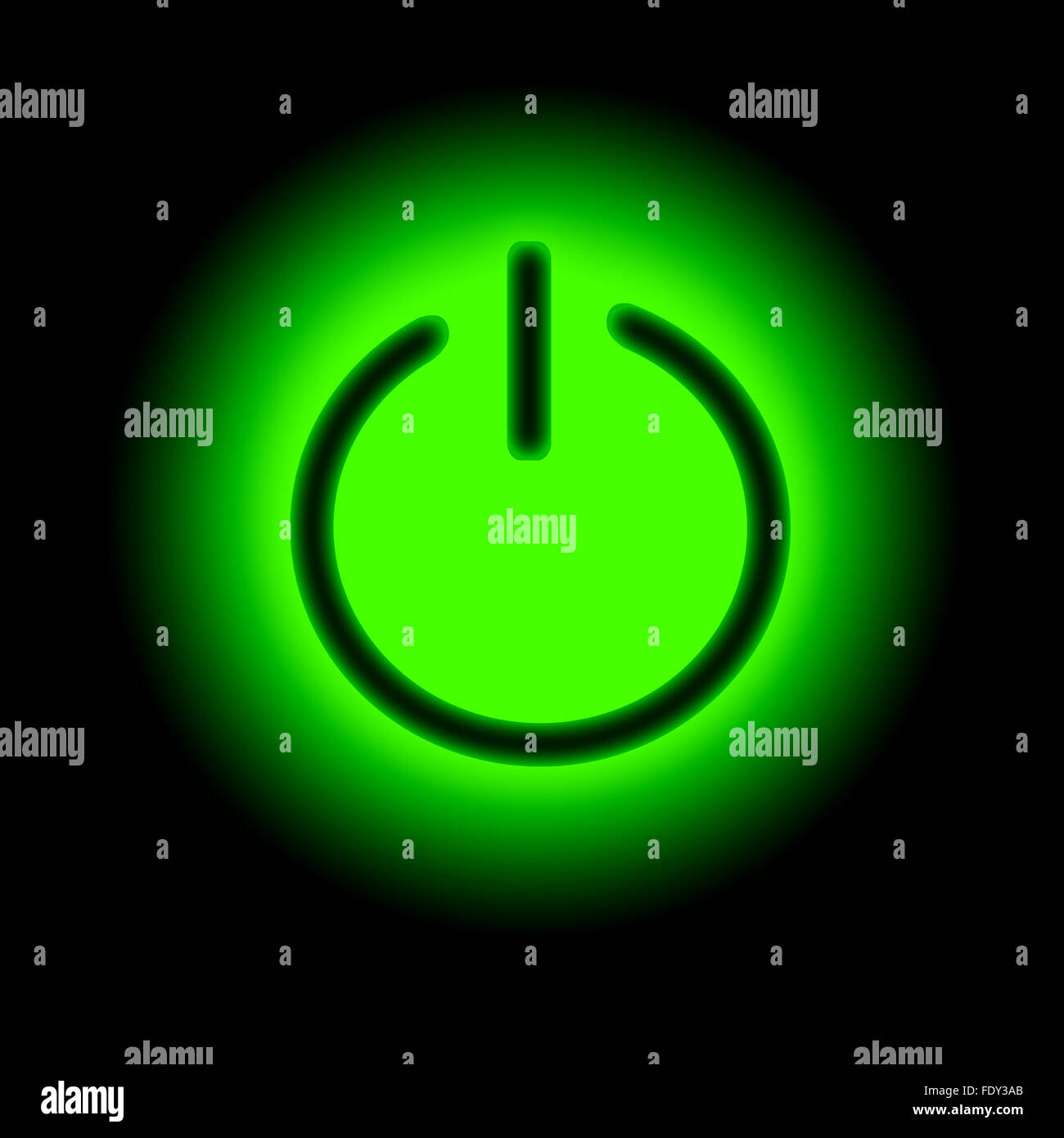 picture of power button against black background Stock Photo - Alamy