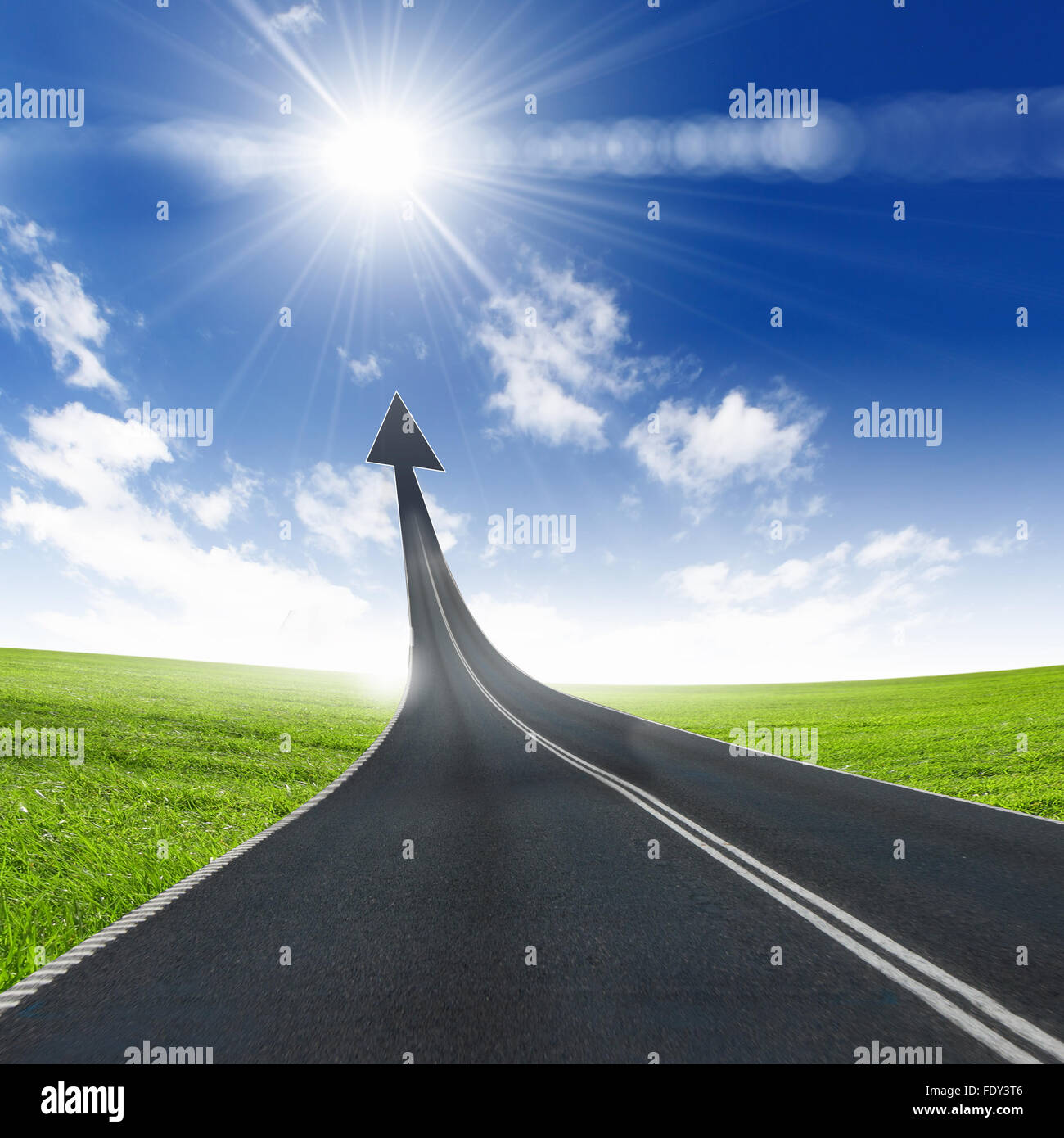 highway road going up as an arrow Stock Photo - Alamy