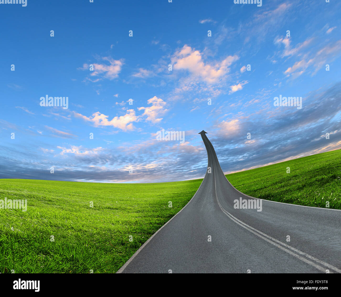 highway road going up as an arrow Stock Photo - Alamy