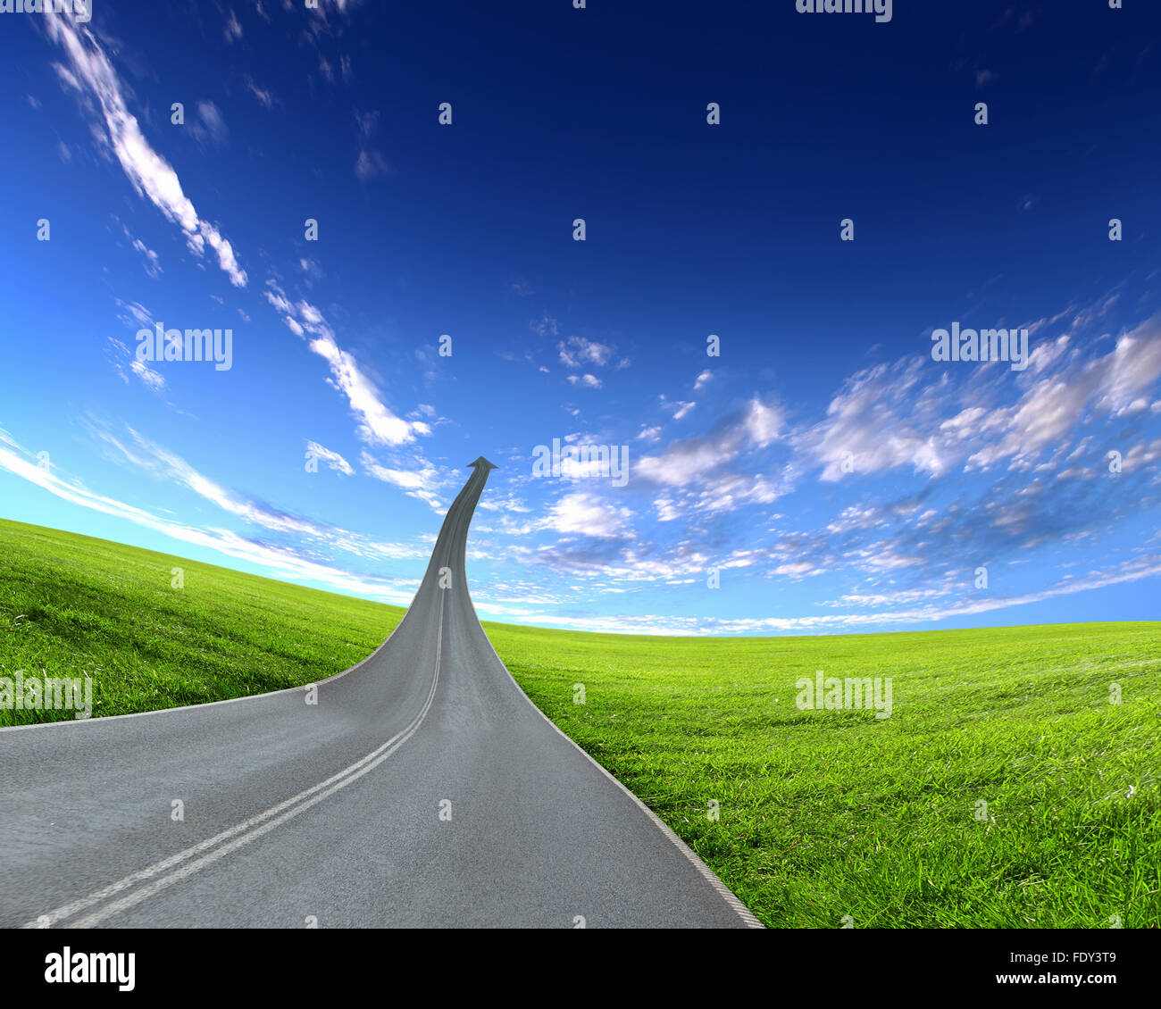 highway road going up as an arrow Stock Photo - Alamy