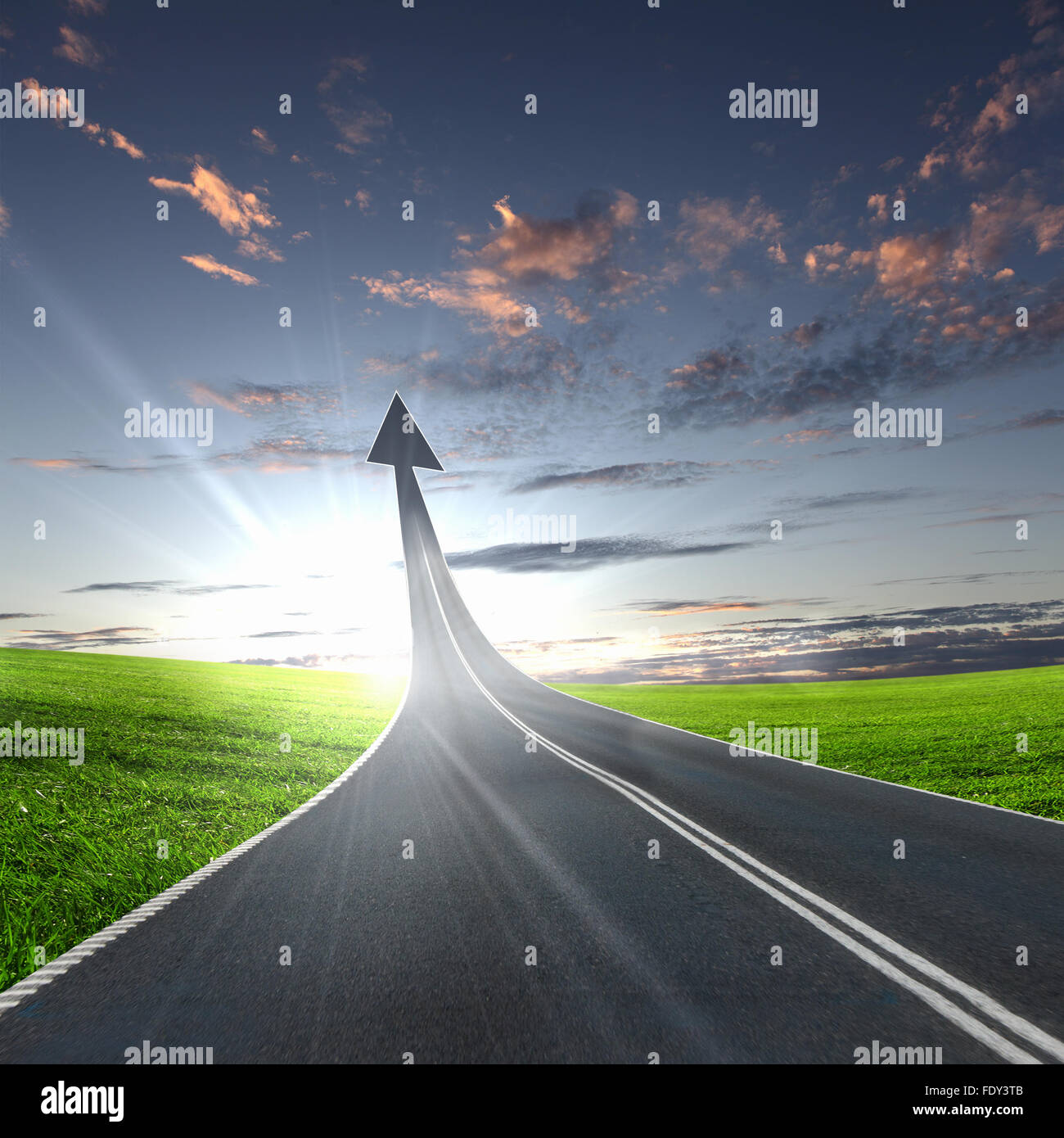 highway road going up as an arrow Stock Photo - Alamy