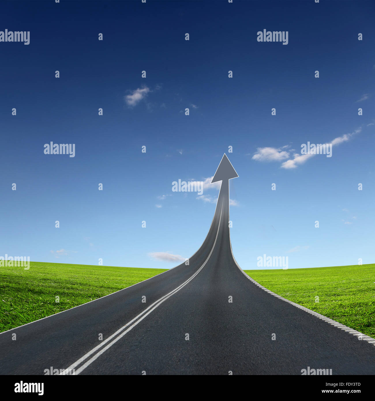 highway road going up as an arrow Stock Photo - Alamy