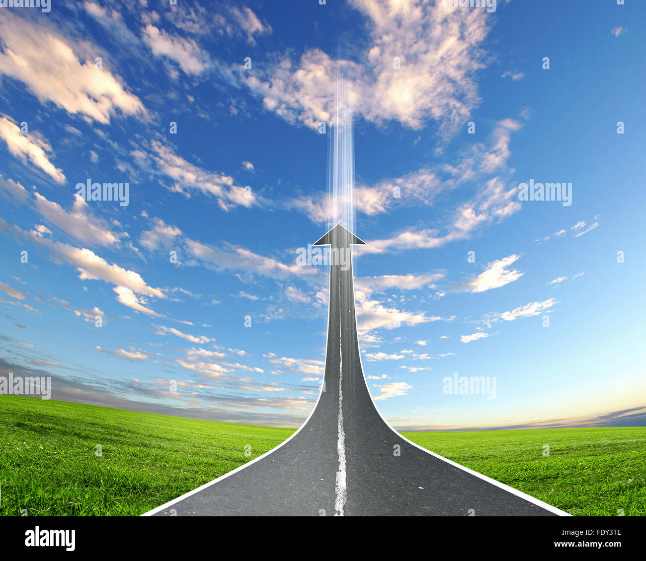 highway road going up as an arrow Stock Photo - Alamy