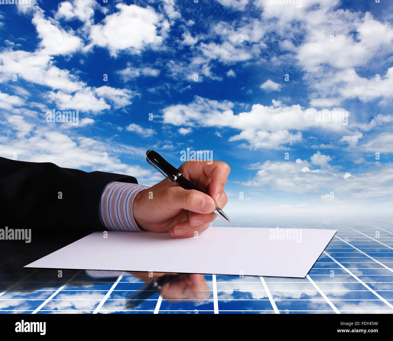 Image of a businessman hand signing documents Stock Photo - Alamy