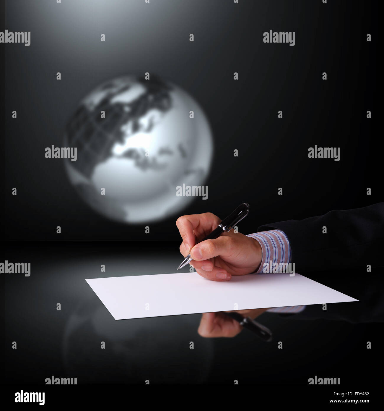 Image of a businessman hand signing documents Stock Photo - Alamy