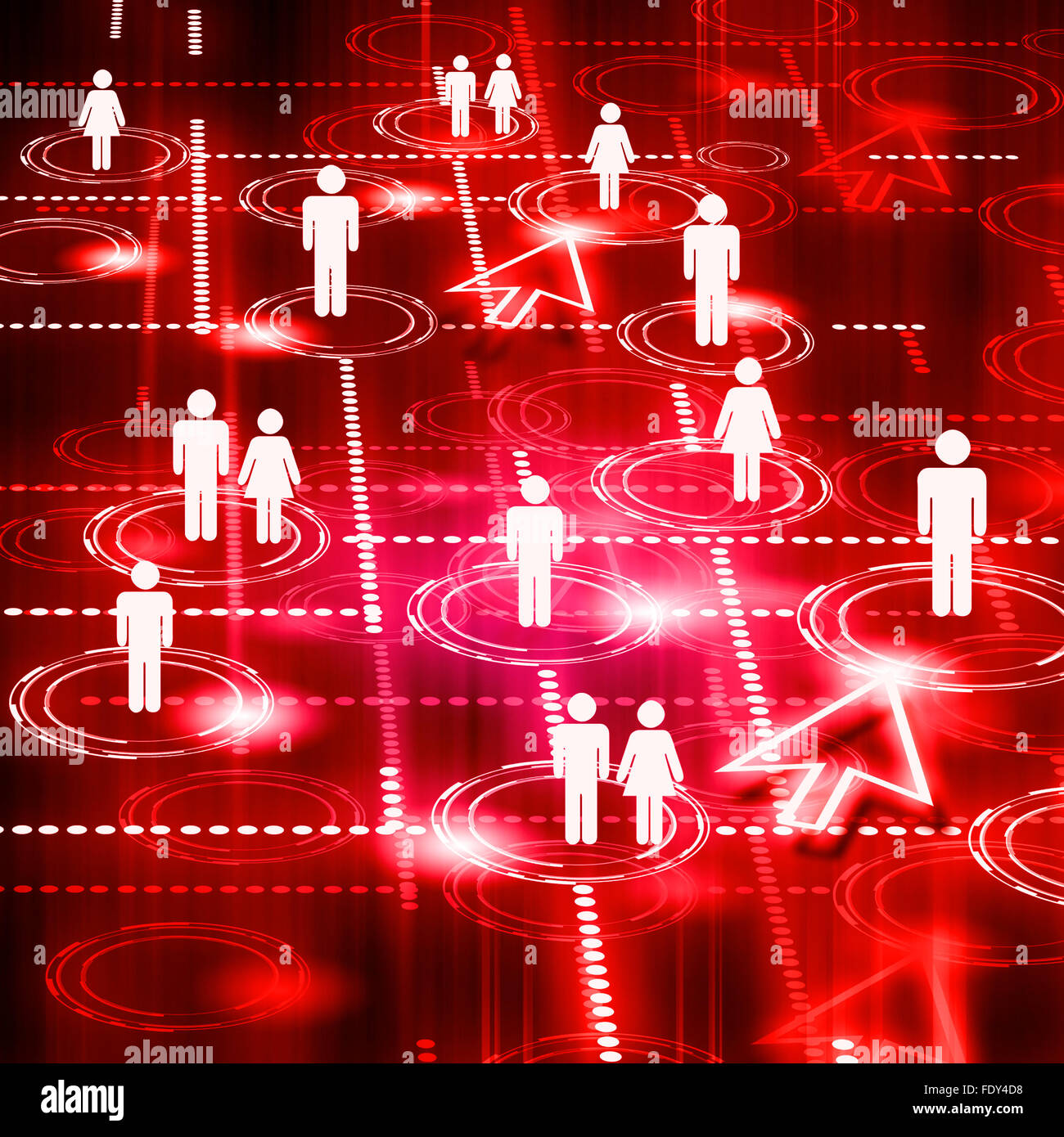 human models connected together in a social network pattern Stock Photo ...