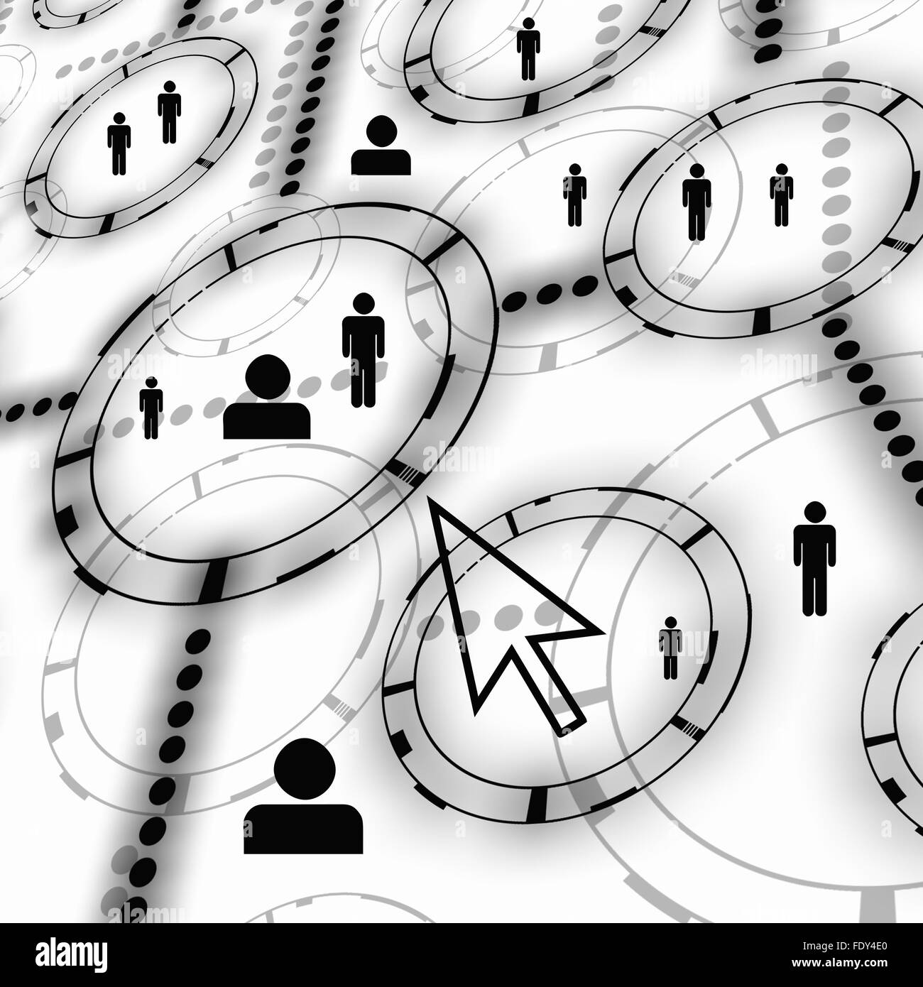 Crowd of people gathering symbol Black and White Stock Photos & Images ...