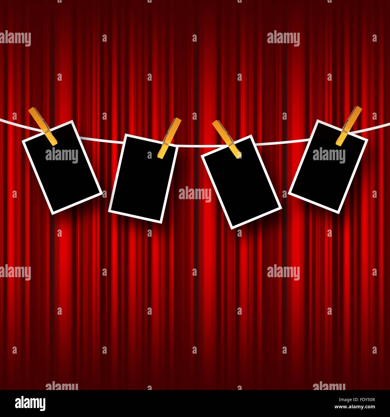 Dark frame with a pin on a colored background Stock Photo - Alamy