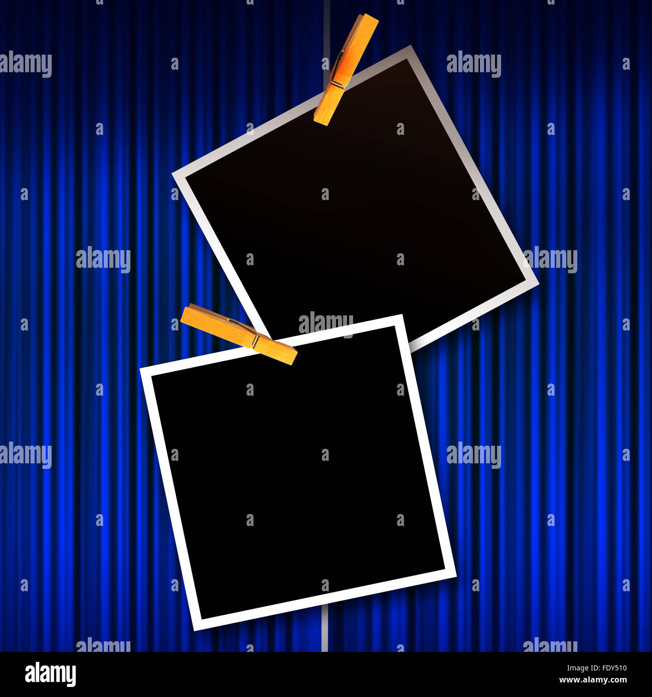 Dark frame with a pin on a colored background Stock Photo - Alamy