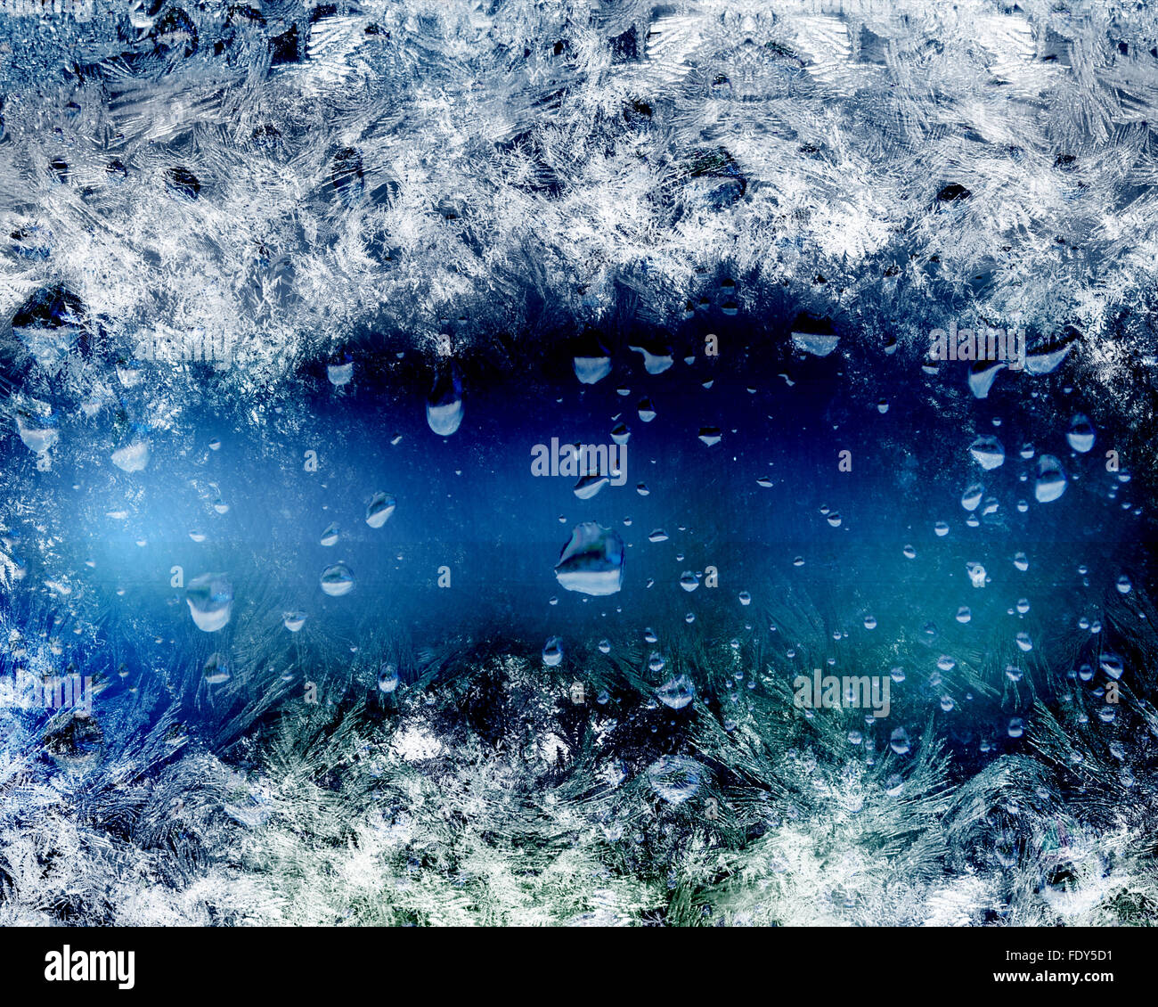 Blue frost winter background with white snowflakes Stock Photo - Alamy