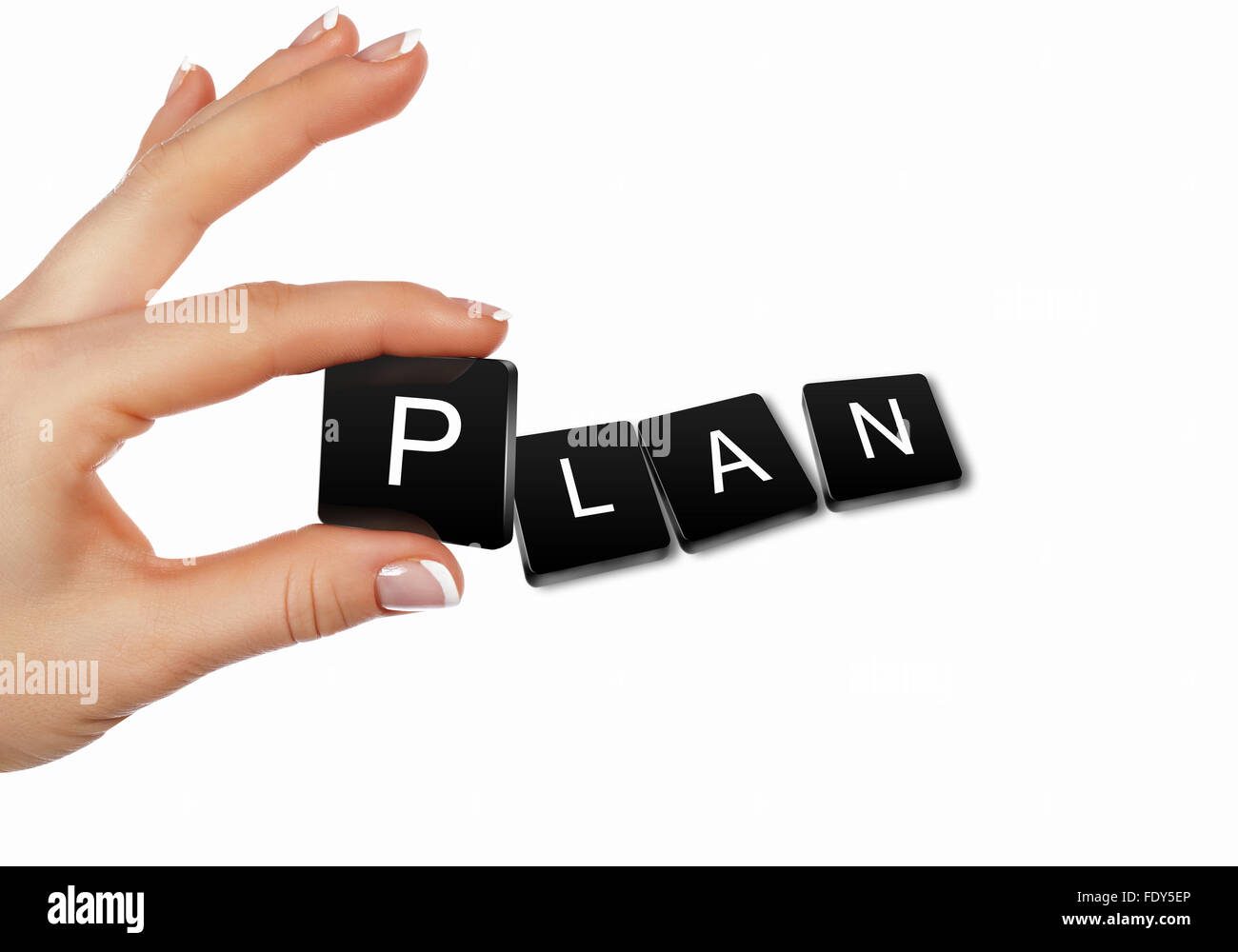 human hand making a business word puzzle Stock Photo - Alamy