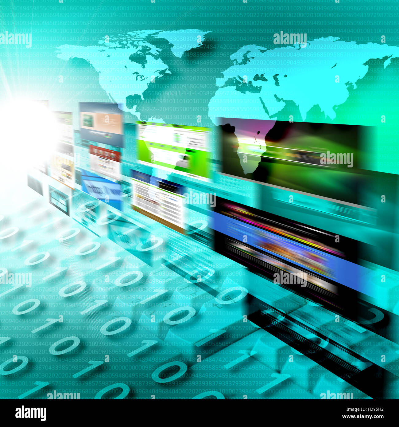 Abstract image of media streams. Symbol of the Internet and ...