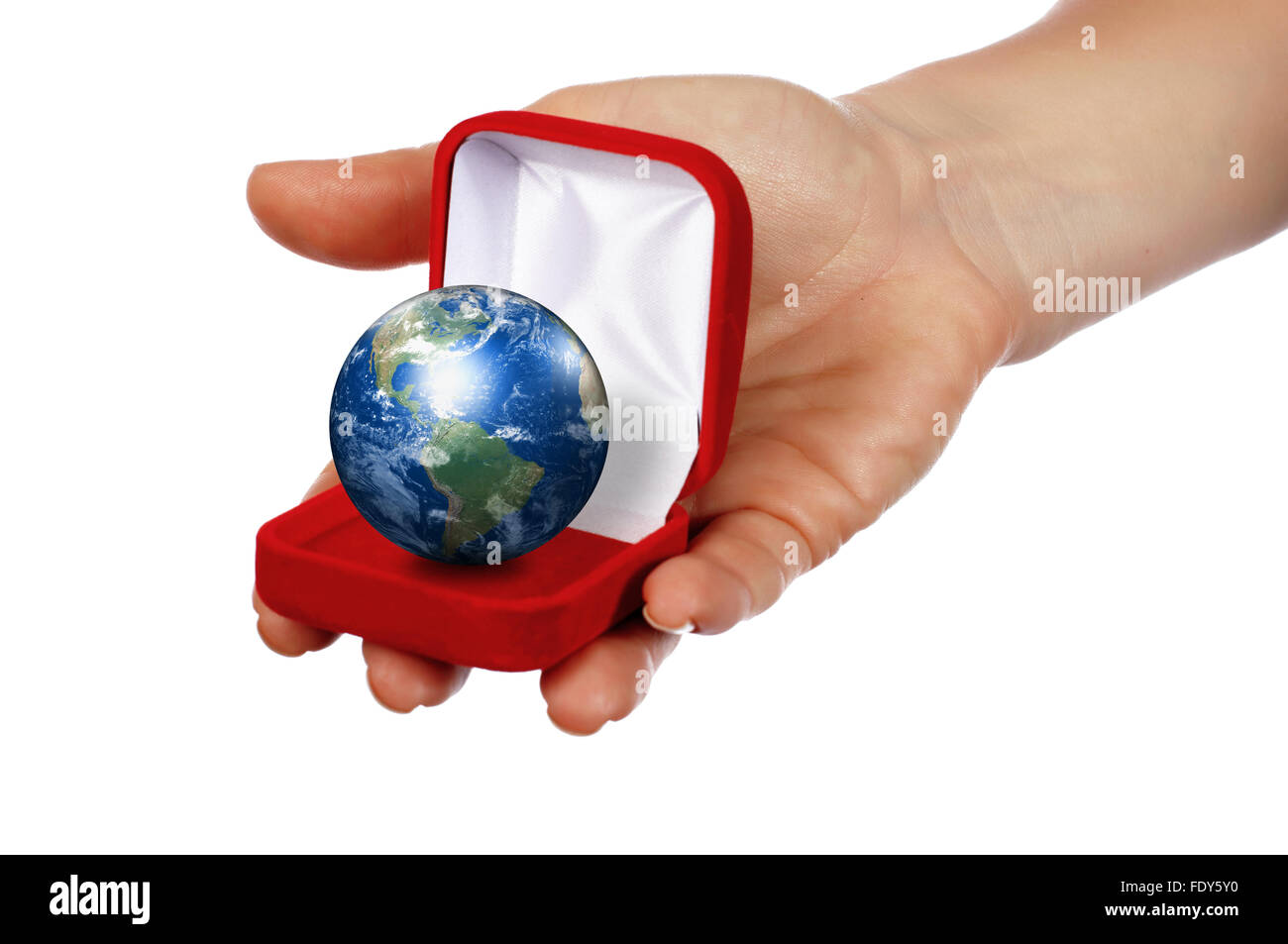 The whole world is a gift on white Stock Photo - Alamy