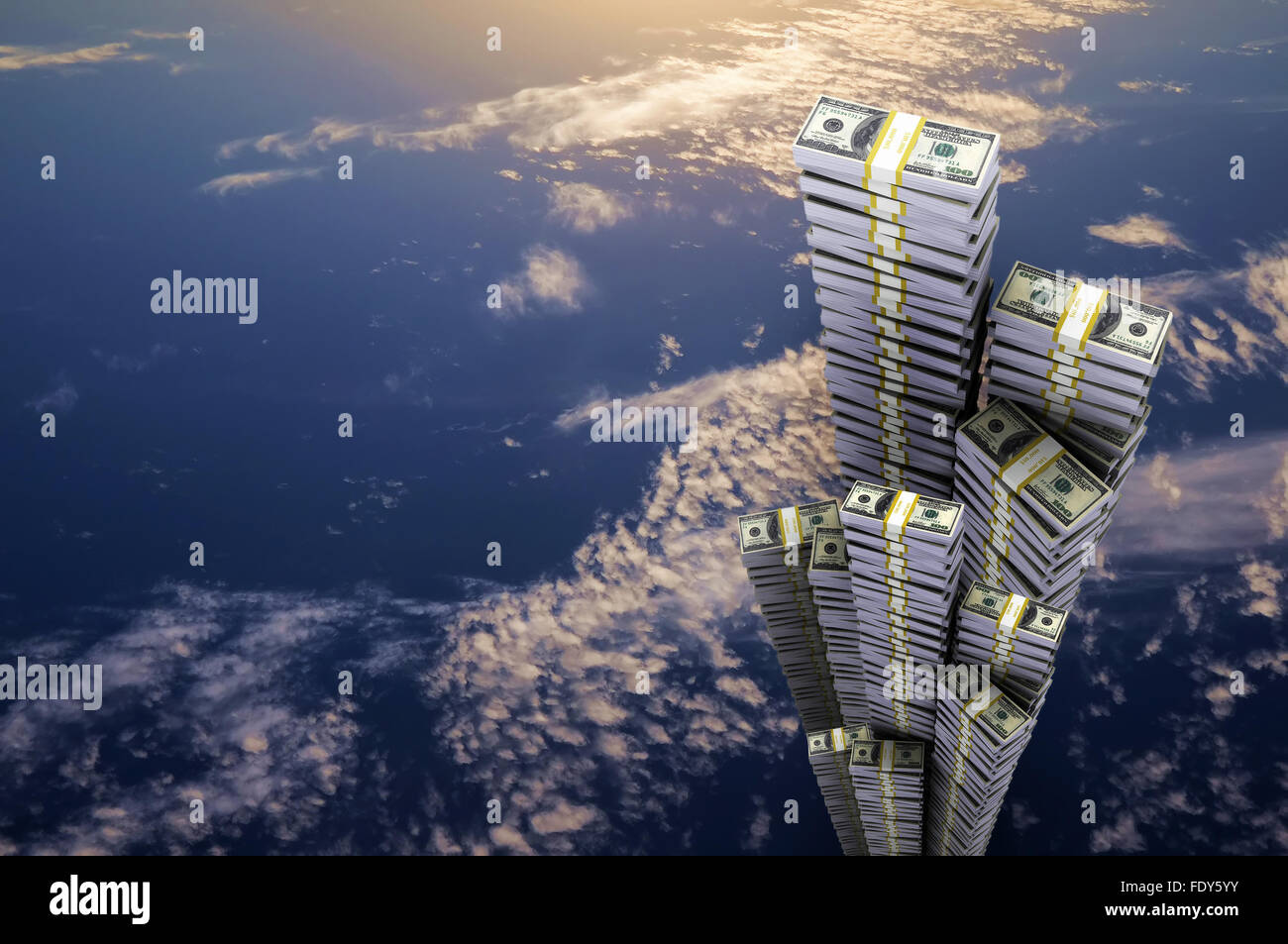 100 dollar bill bundles hi-res stock photography and images - Alamy