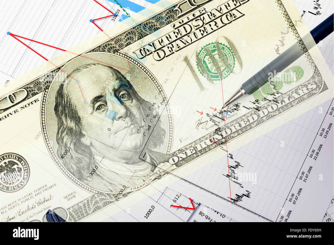 valuable papers, charts and diagrams - a collage Stock Photo - Alamy