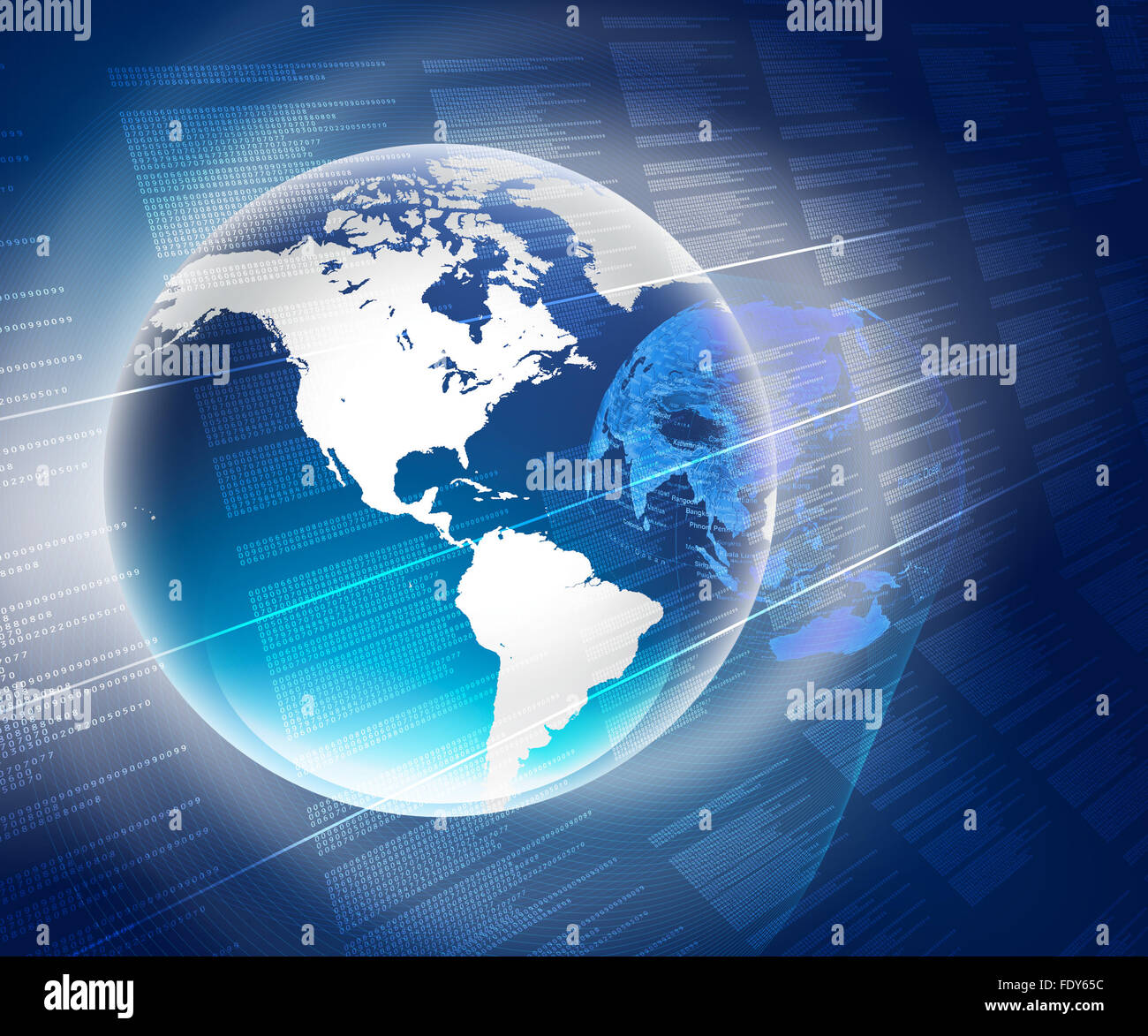 Abstract background of blue with the image of planet Earth Stock Photo ...