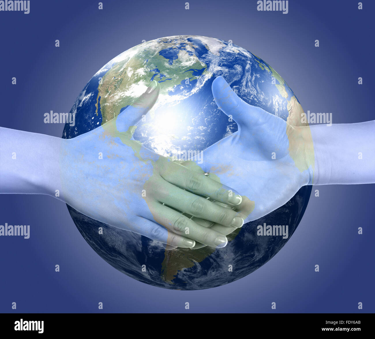 Business handshake on the background of the Earth. The symbol of a ...