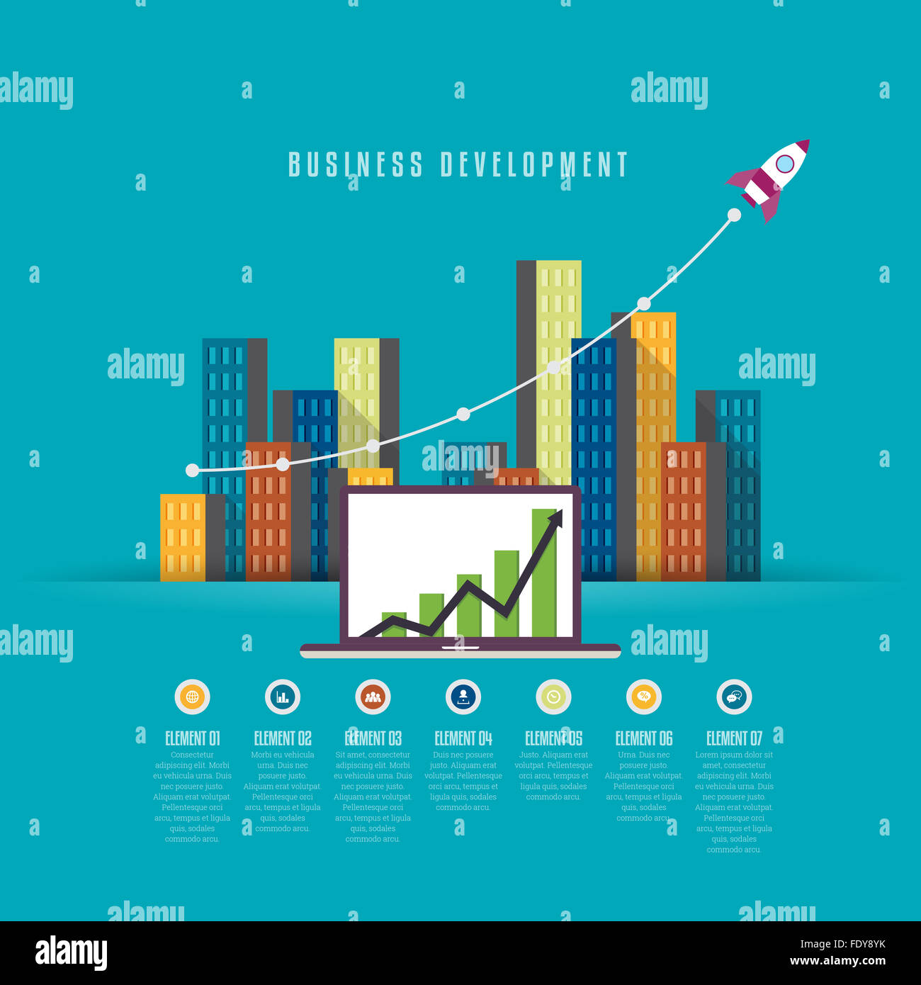Vector illustration of business development infographic design element ...