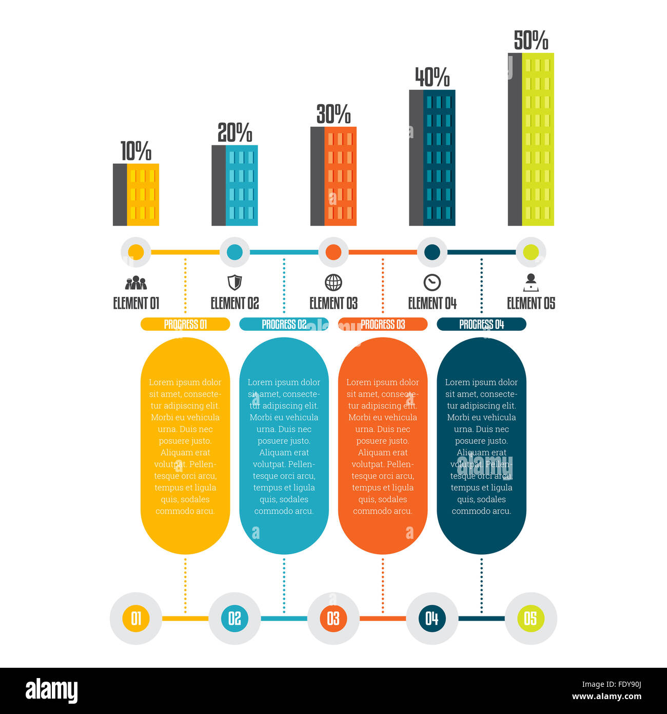 Process flow infographic Cut Out Stock Images & Pictures - Alamy