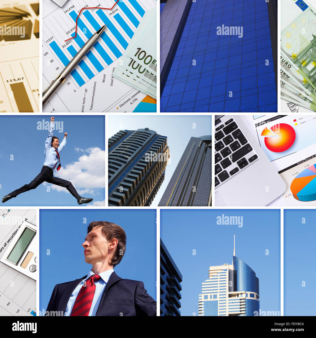 Collage of financial and business charts and graphs Stock Photo - Alamy