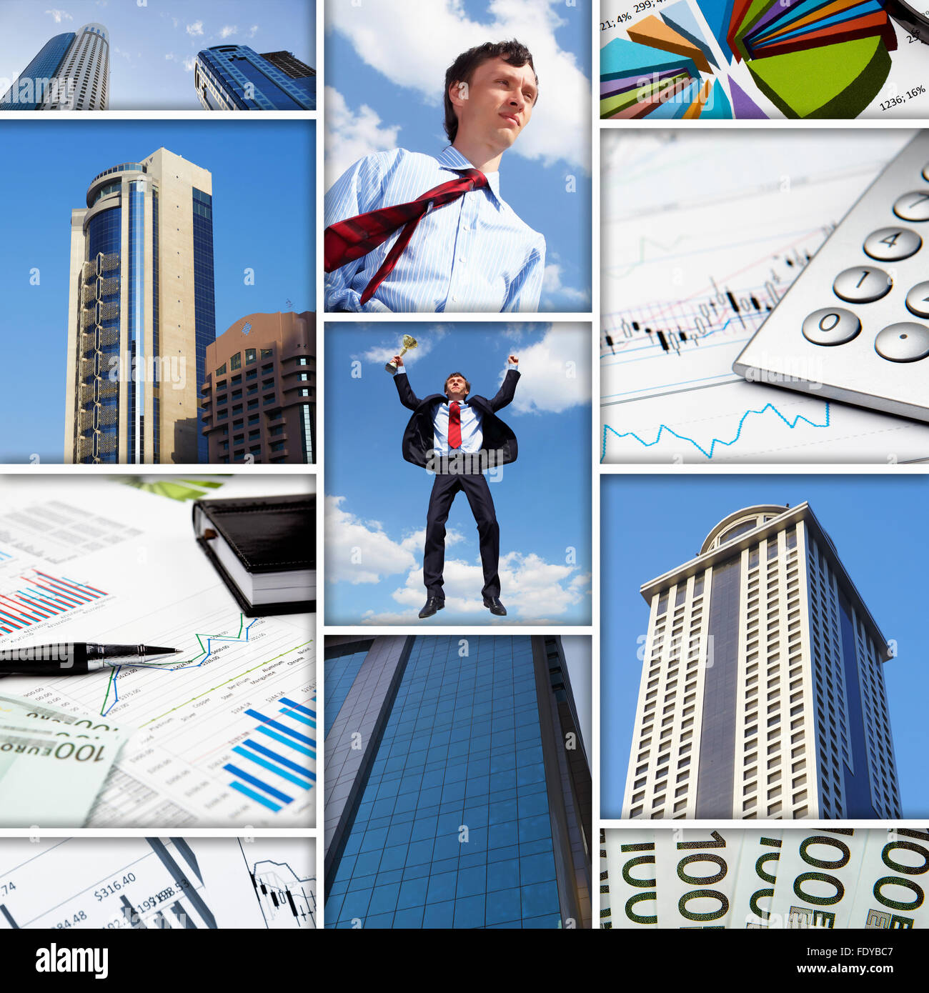 Collage of financial and business charts and graphs Stock Photo - Alamy