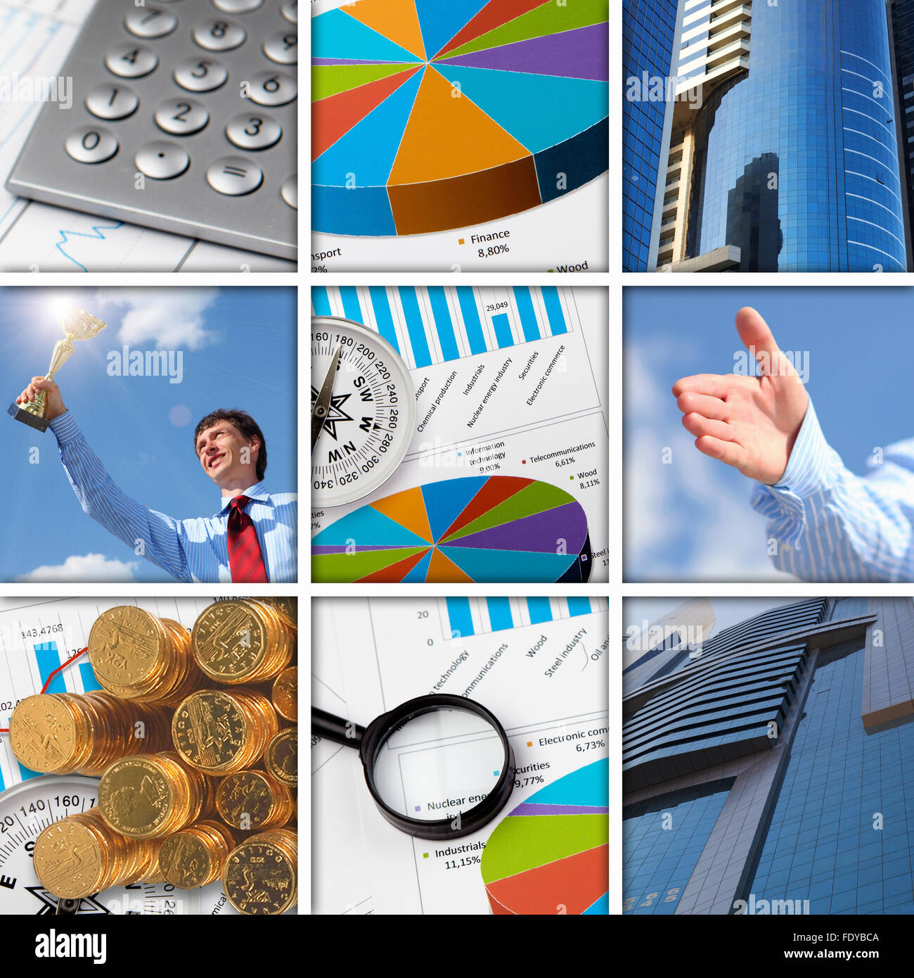 Collage of financial and business charts and graphs Stock Photo - Alamy