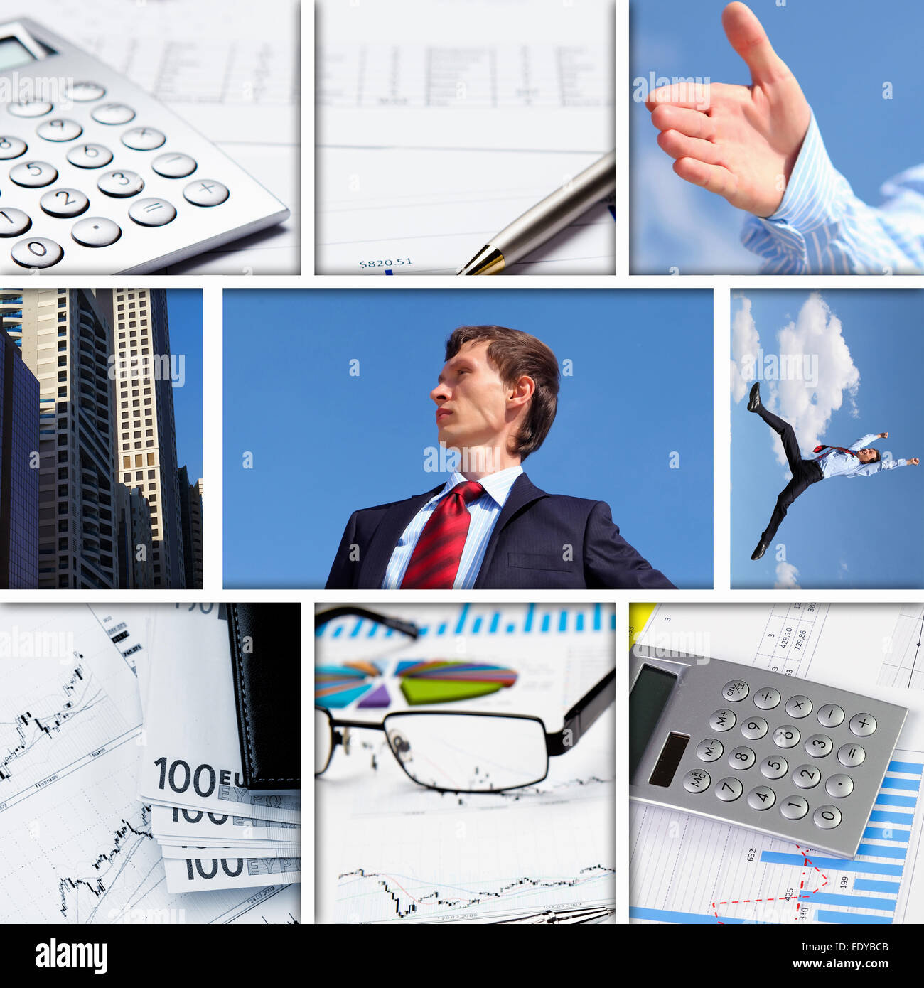 Collage of financial and business charts and graphs Stock Photo - Alamy