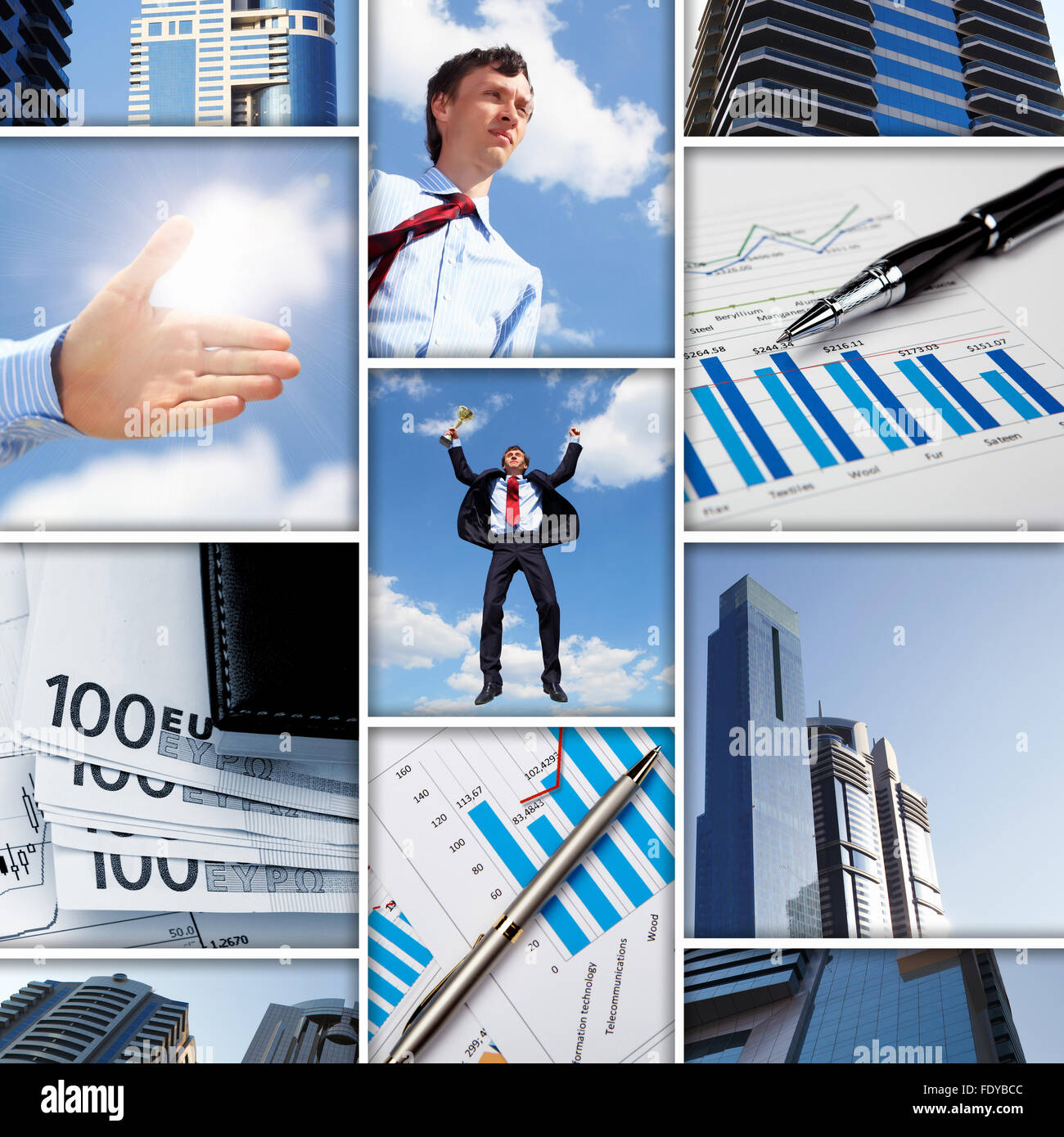 Collage of financial and business charts and graphs Stock Photo - Alamy