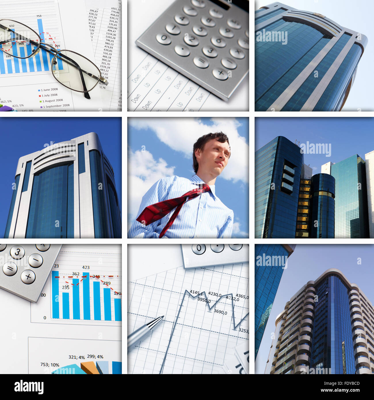 Collage of financial and business charts and graphs Stock Photo - Alamy
