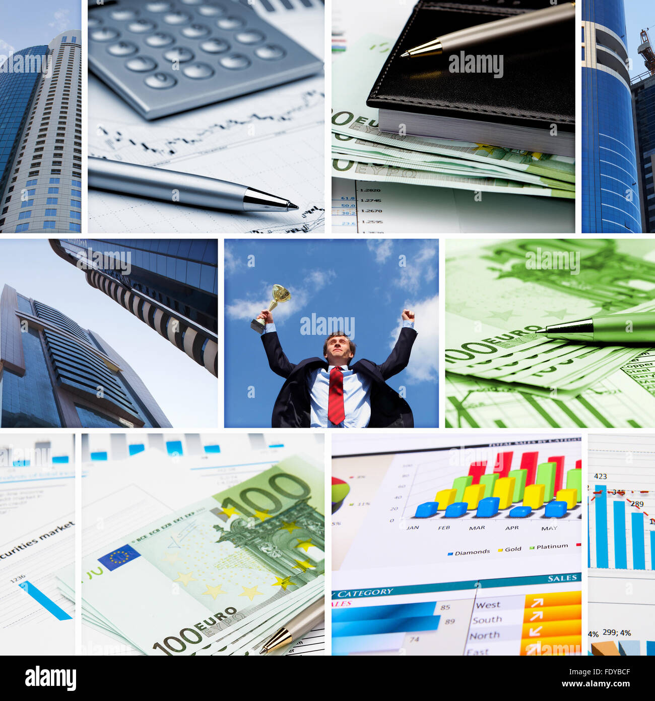 Collage of financial and business charts and graphs Stock Photo - Alamy